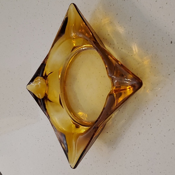 Vintage | Accents | Vintage Square Star Shaped Amber Glass Ashtray ...